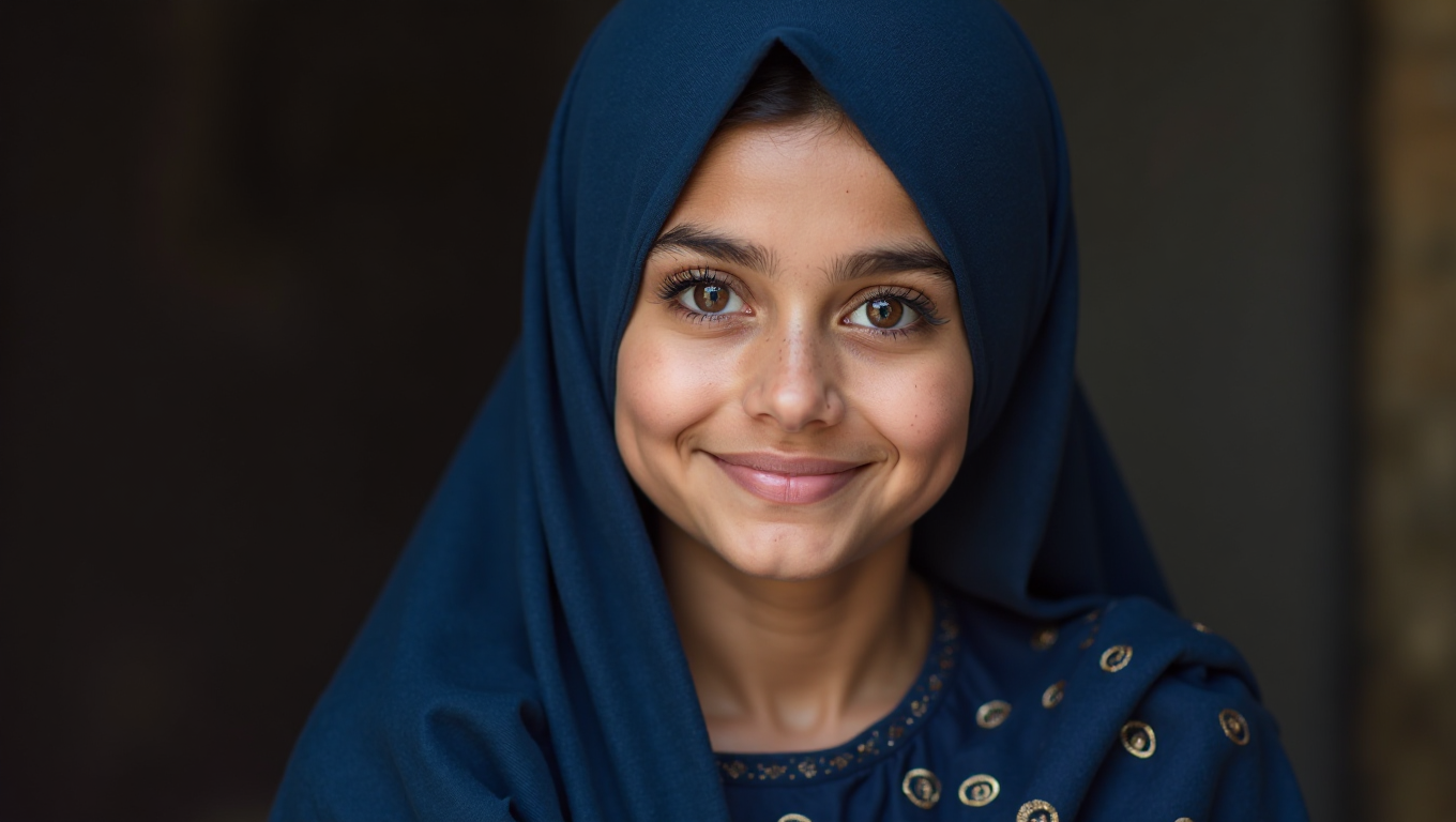 Captivating Portrait of a Young Sikh Woman in Traditional Attire