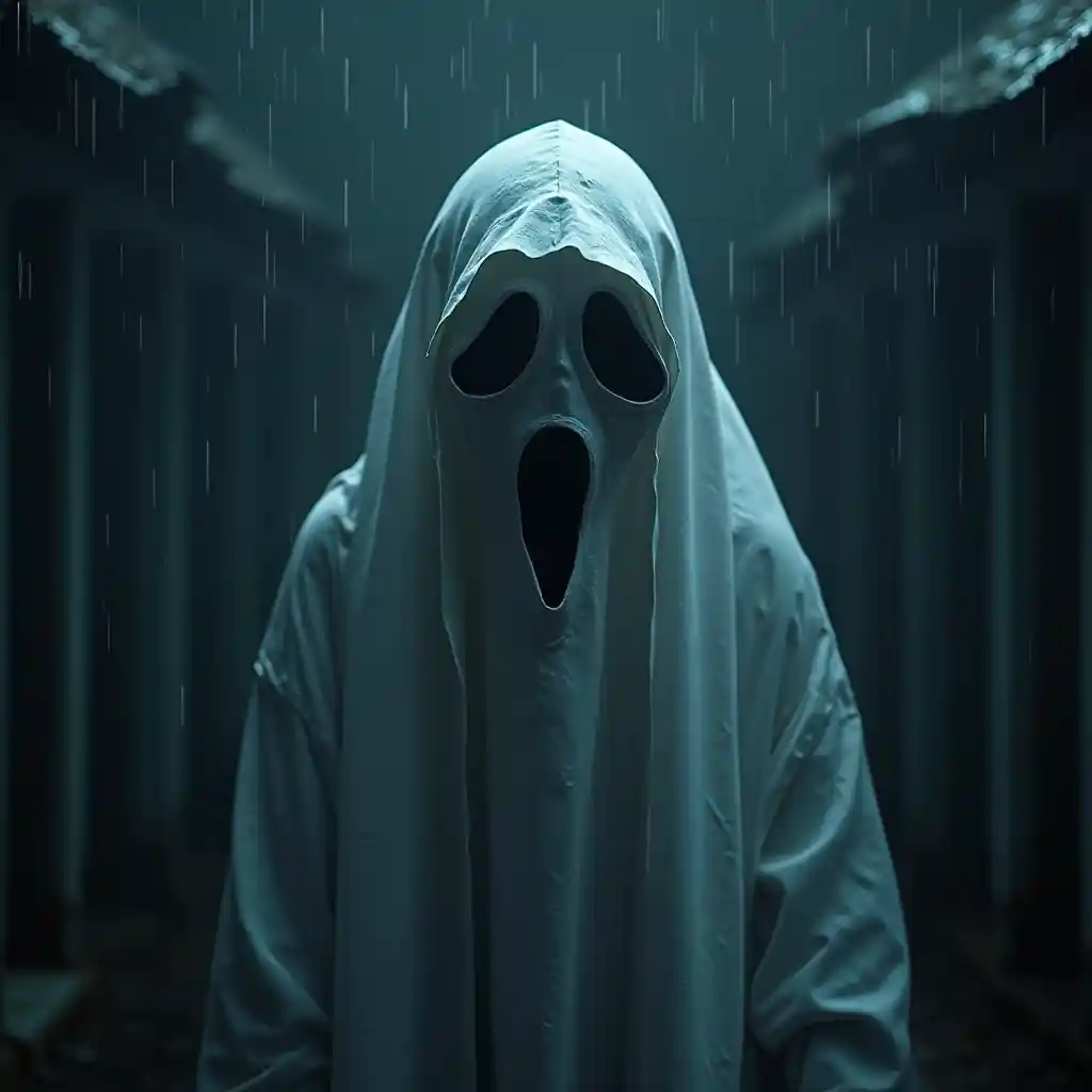Ultra Realistic Pocong Ghost with Dark Vibes
