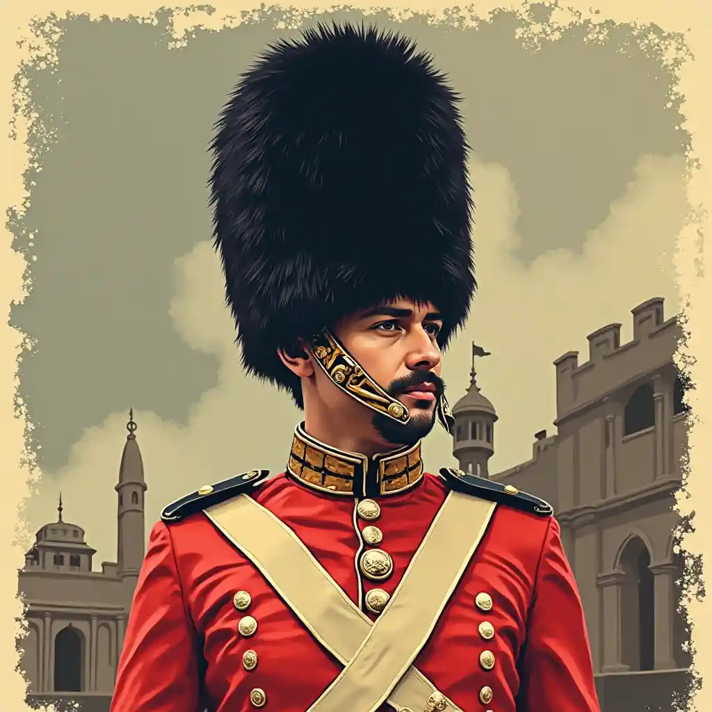 Retro Poster of a Beefeater Guard