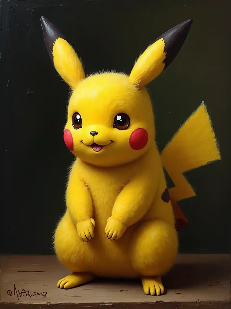 Pikachu Portrait in Rembrandt Style