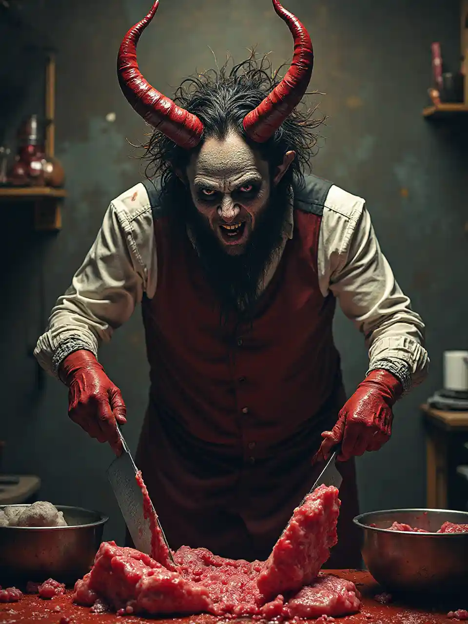Devil with Demons in Kitchen Halloween Costume