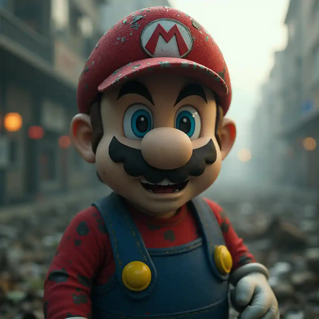 Hyperrealistic Mario in Resident Evil Apocalypse