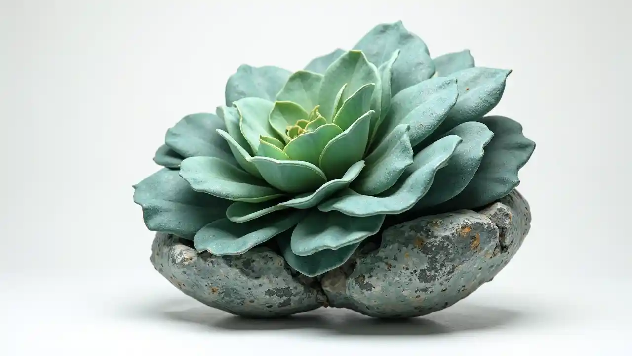 Roca inspirada en la naturaleza con flores en Metrópolis