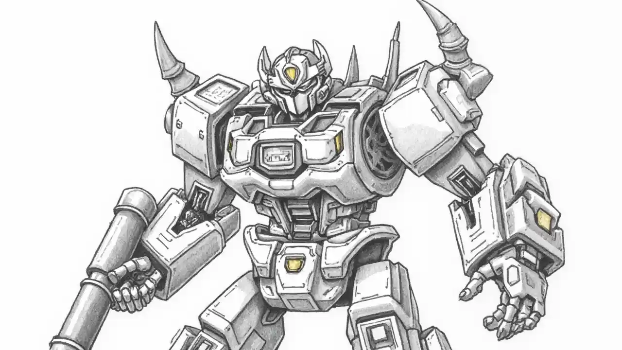 Shockwave Pencil Drawing with Yellow Eye