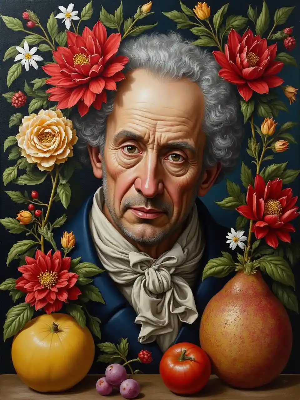 Lula Portrait with Flowers and Fruit
