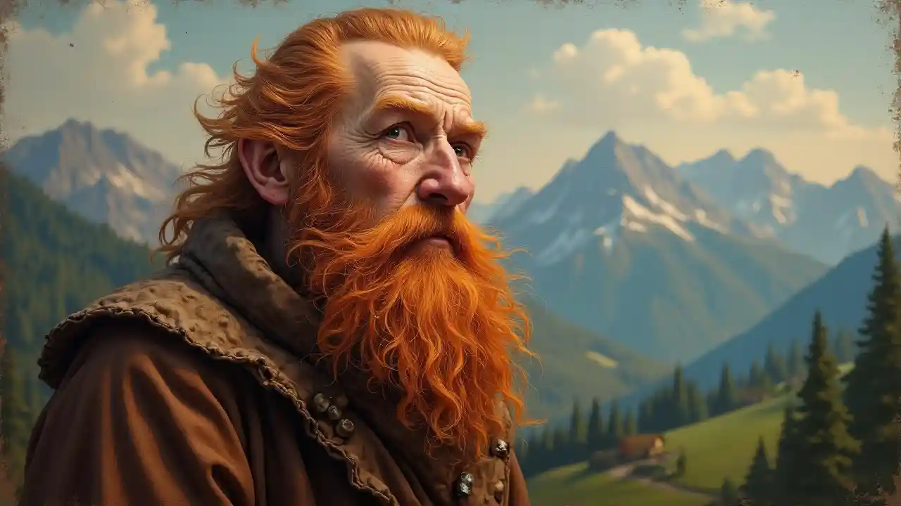 Old Dwarf Portrait by Caravaggio with Ginger Hair