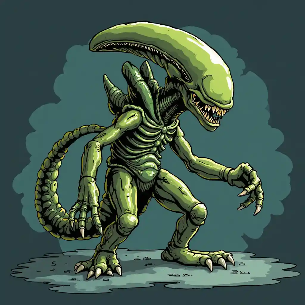 Alien Xenomorph as Homer Simpson