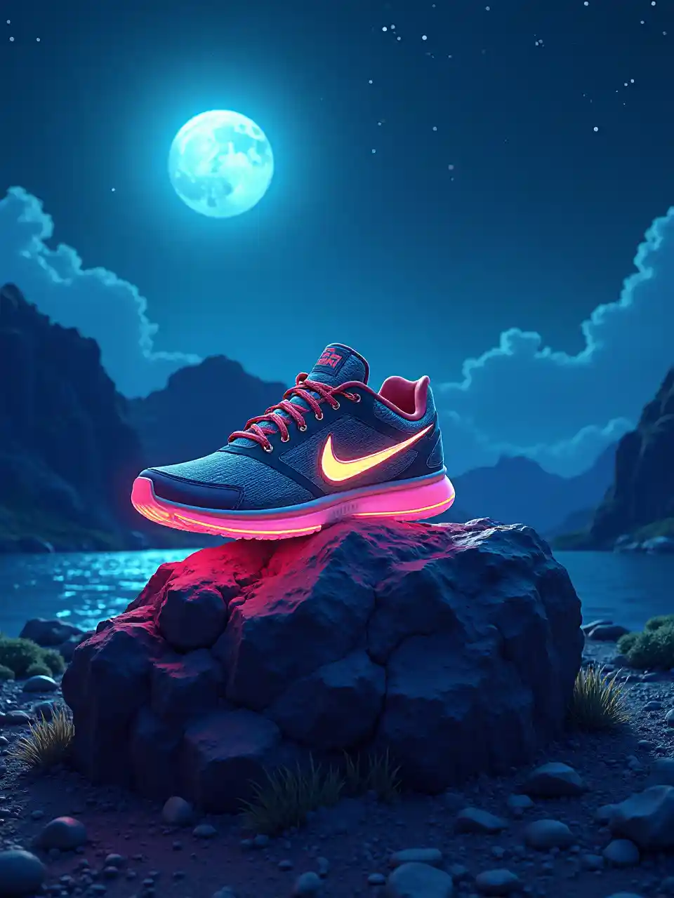 Ilustración Nike Shoe Neon Light