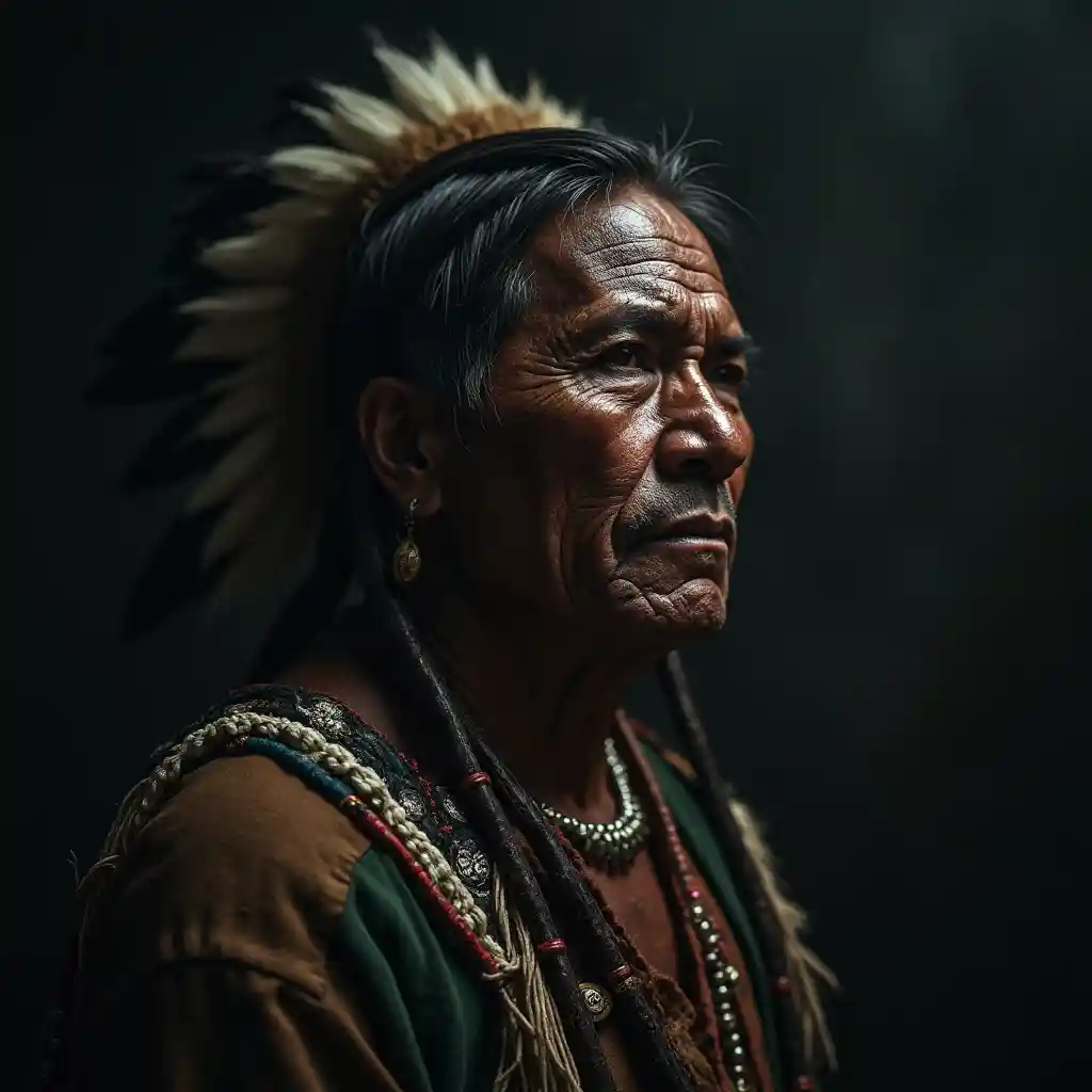 Photorealistic Native American Shaman Portrait