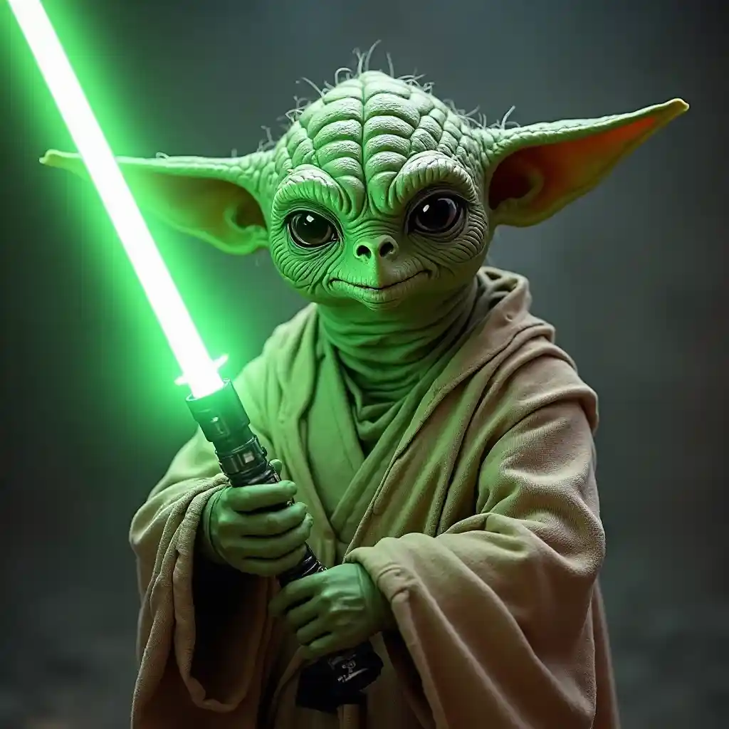 Sloth Jedi with Green Lightsaber