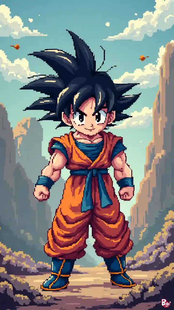 8-bit Pixel Art Dragon Ball Goku