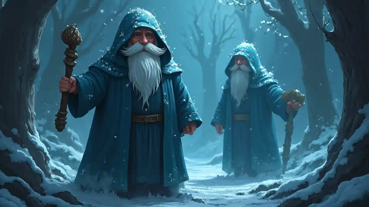 Humanized Wizard Iceologer in Vintage Fantasy Art
