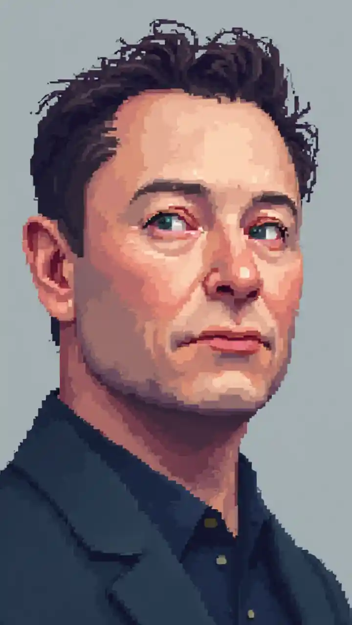8-bit Pixel Art Portrait of Elon Musk