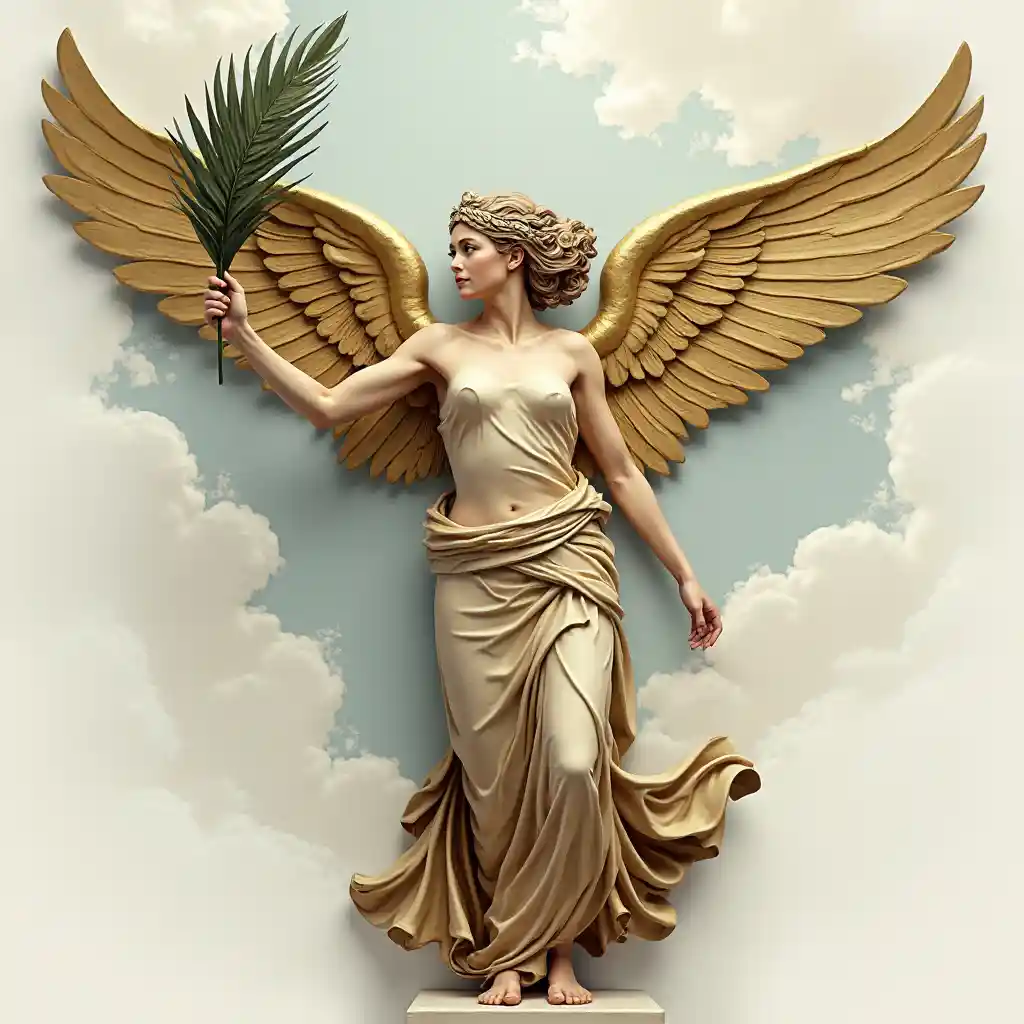Nike Winged Goddess with Palm Frond