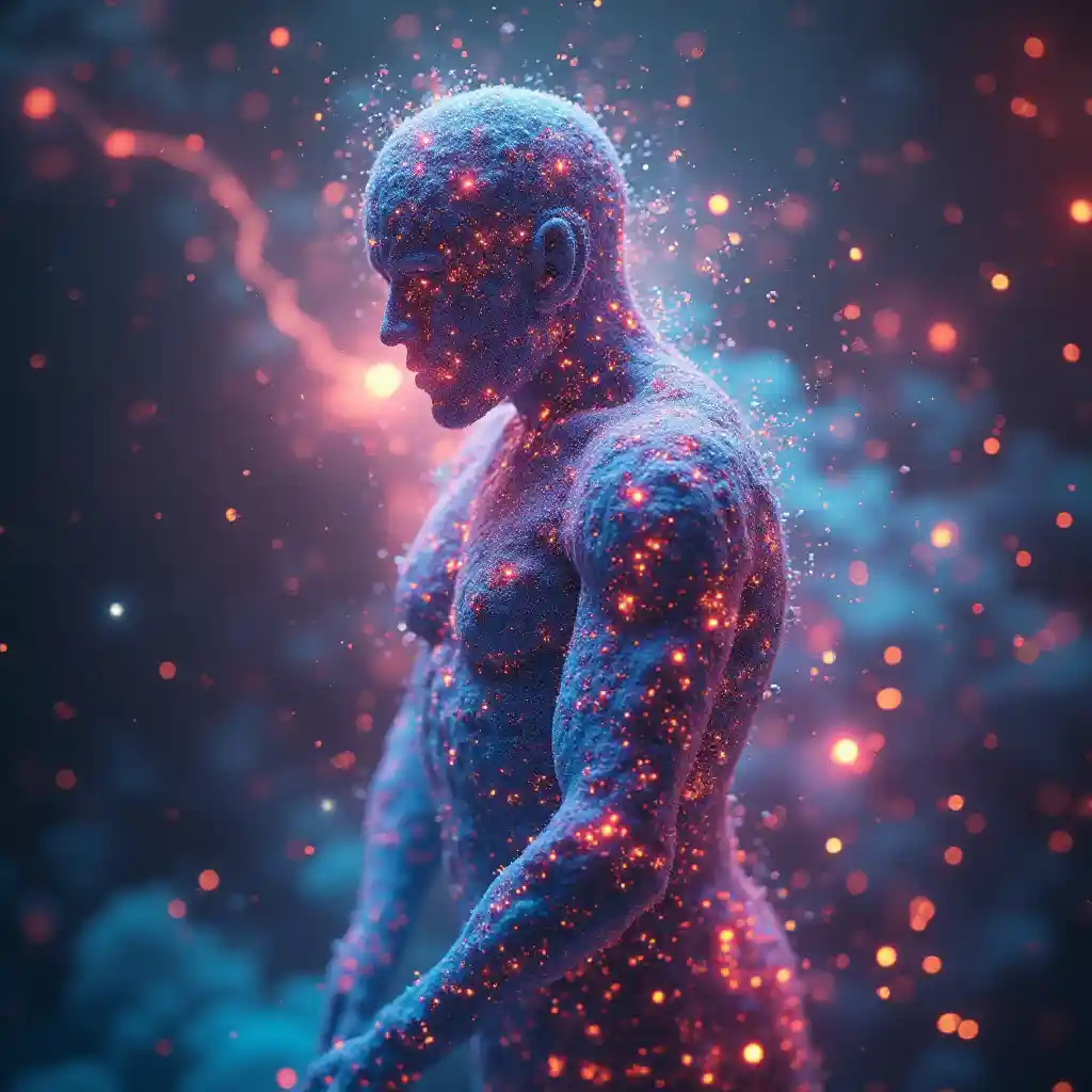 Cyberpunk Stardust Deity in Astral Cosmos