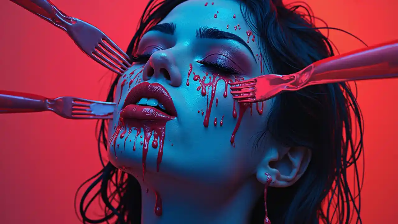 Surreal Neon Drip Painting by Antoni Pitxot