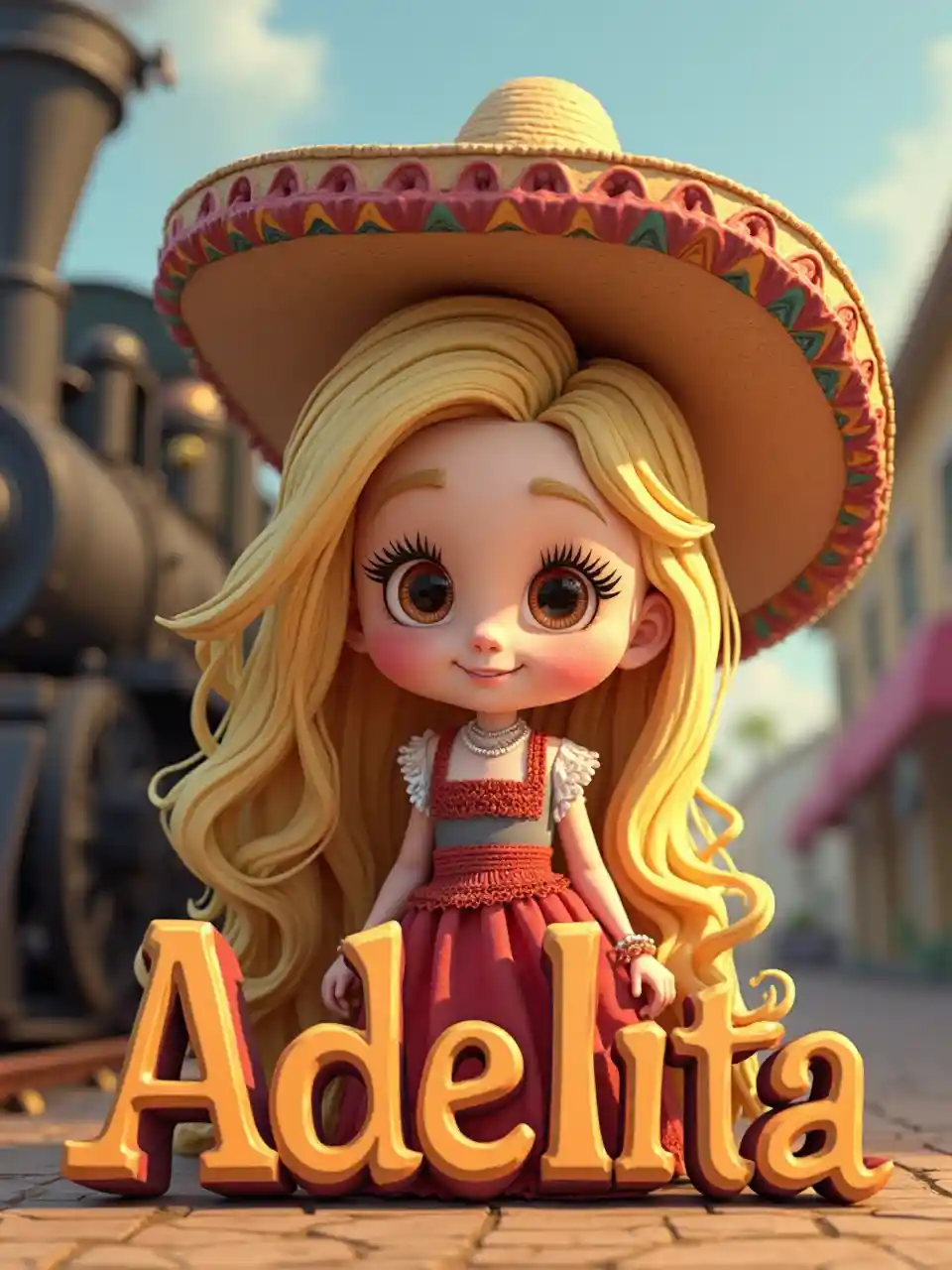 달콤한 chibi 소녀 adelita 멕시코 스타일