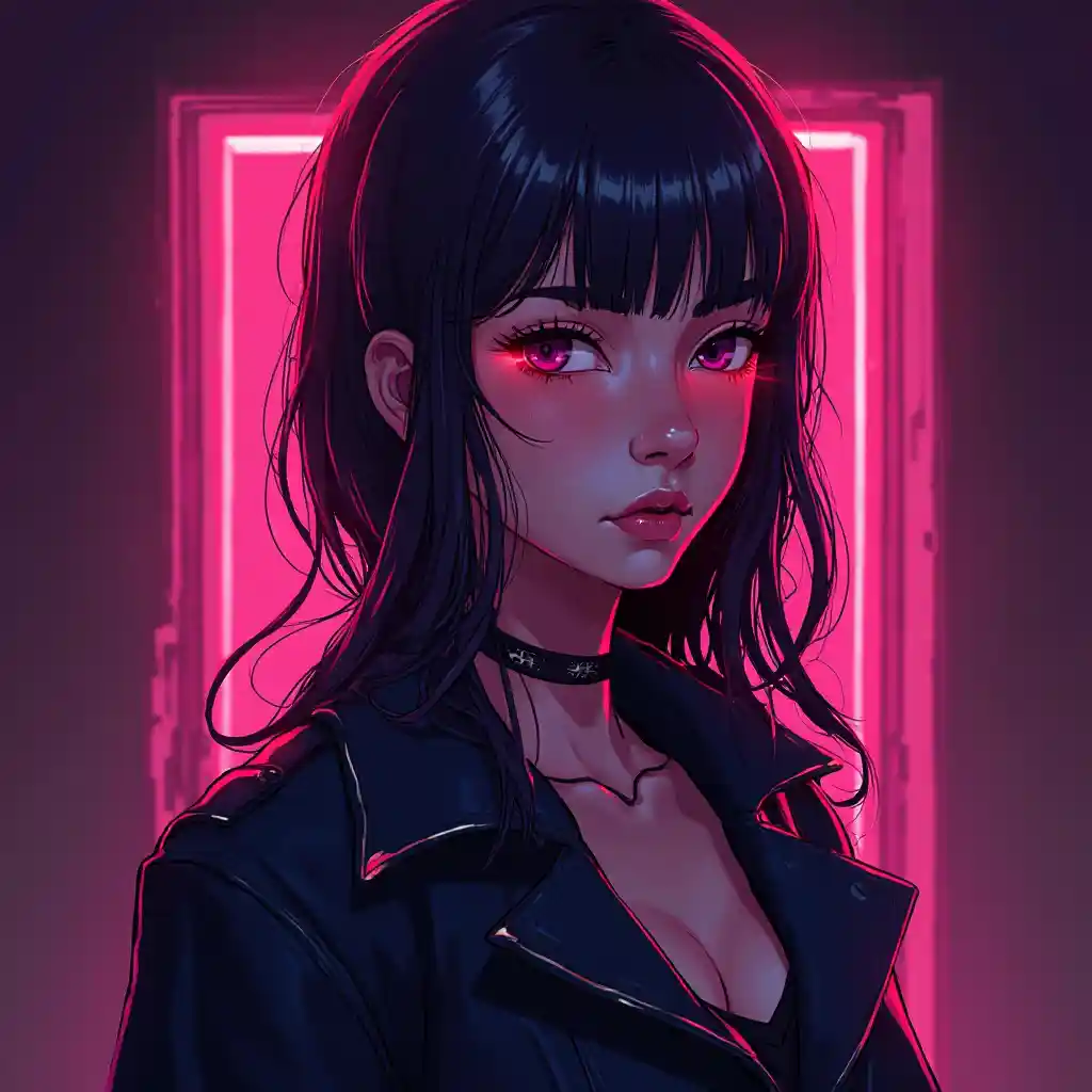 Cyber Girl Digital Art in Pink