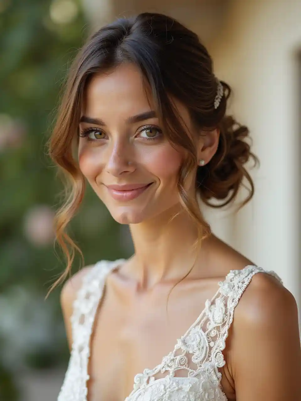 Cute Italian Bride with Open Hair
