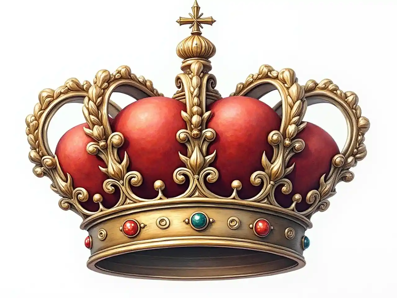 16th Century European Drawing with Shining Crown