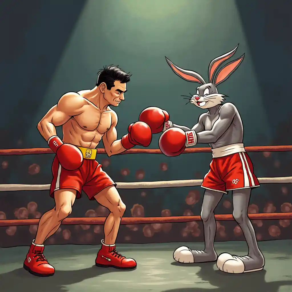 Burt Young和Rocky Balboa拳擊動畫片