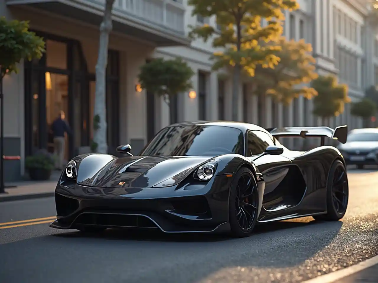 Foto Realistis Porsche Hypercar di Jalan 4K