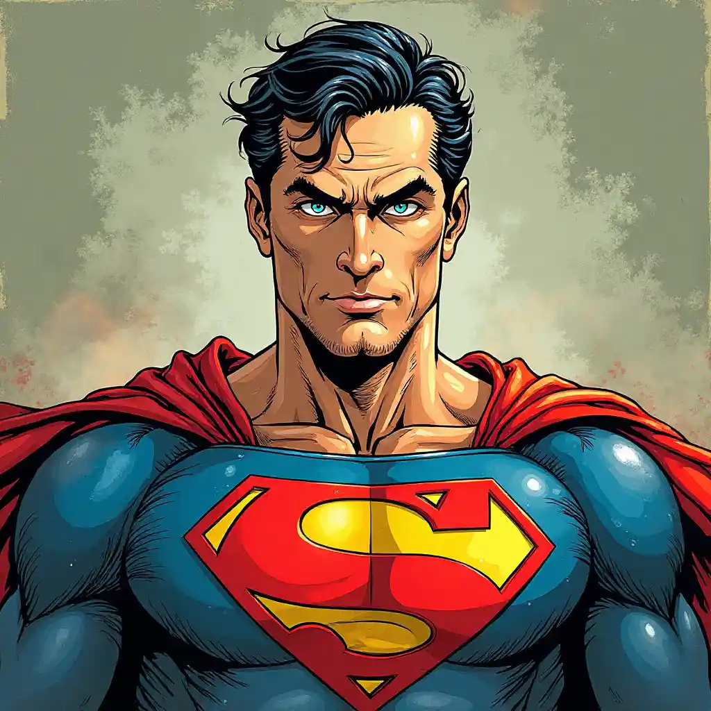 Chinese Superman Hero Portrait Comics Style