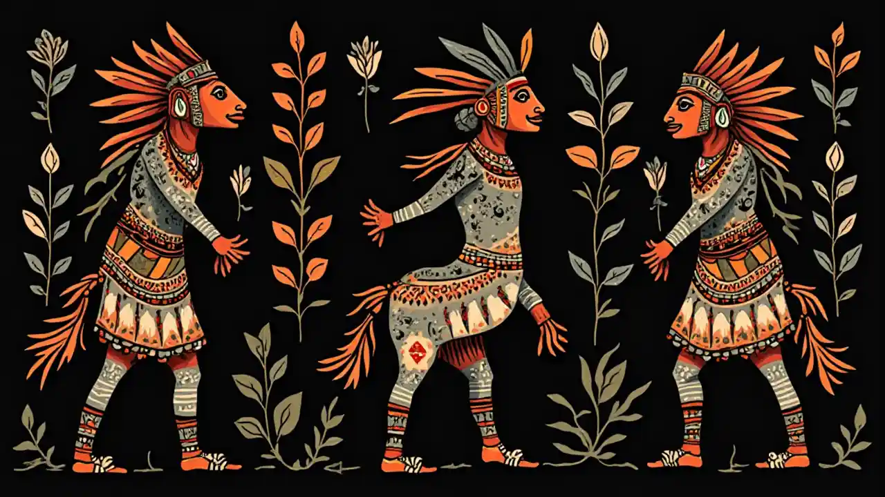 Patrón popular indio en negro