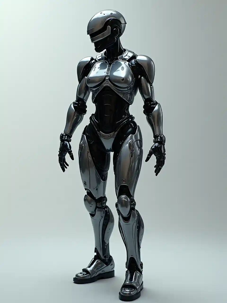 Photorealistic Robocop Woman Full Body Art