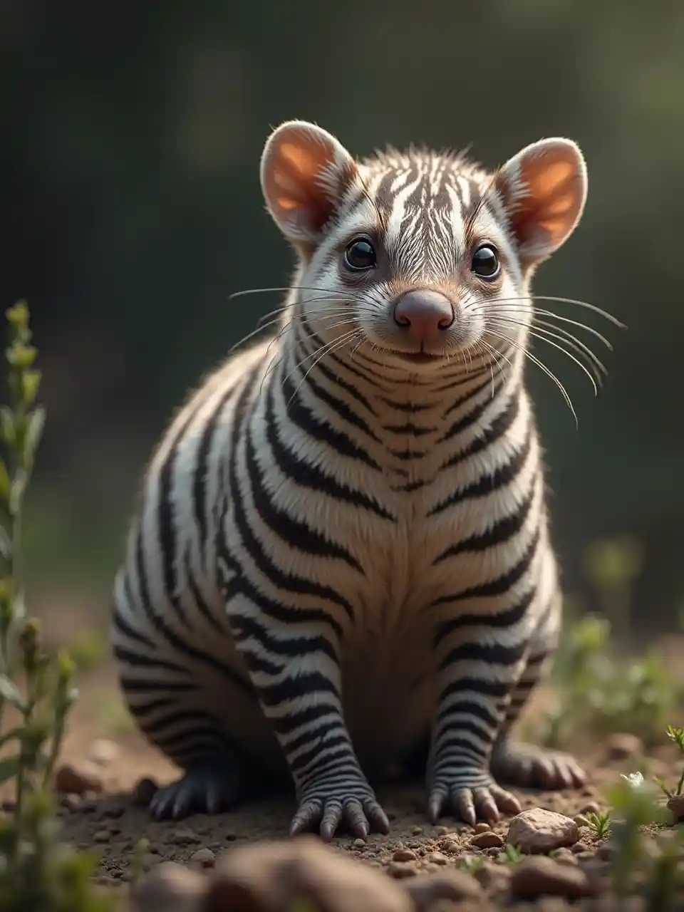 Realistic Zebra Shrew Animal Photo
