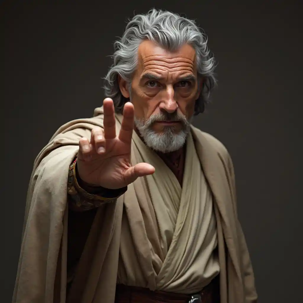 A Jedi Gesture Symbolizing Peace and Control