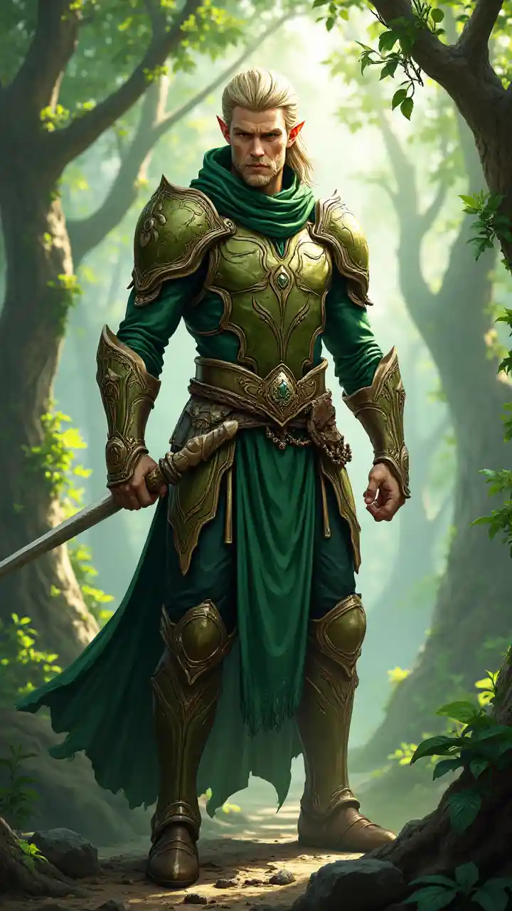 Intricate Design of a Fiercely Protective Elven Warrior