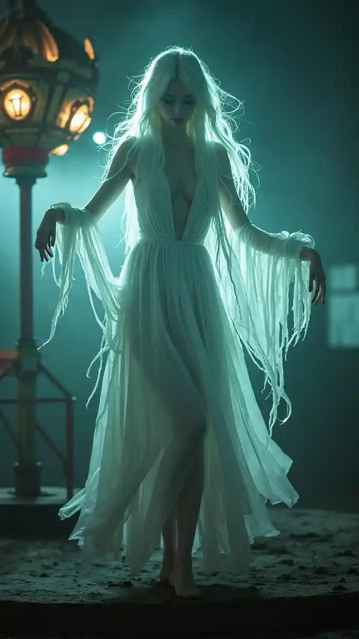 The Enigmatic Presence of a Floating Female Specter