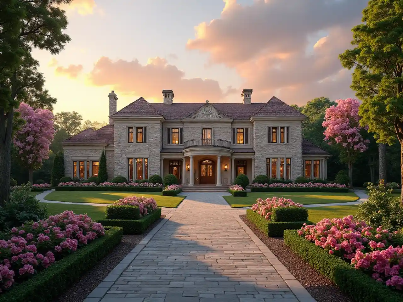 The Tranquil Elegance of a Grand Gated Mansion