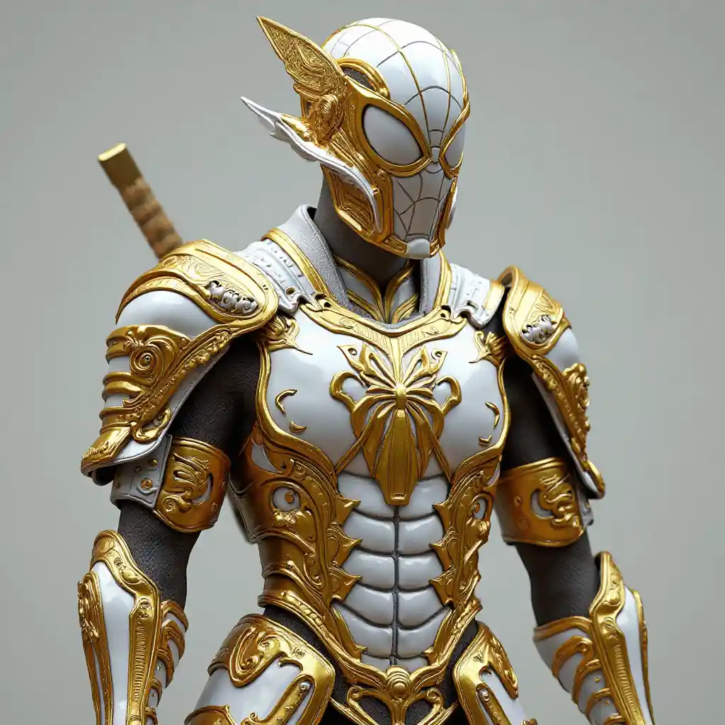 Futuristic Samurai Superhero: A Hyper-Detailed 3D Rendering