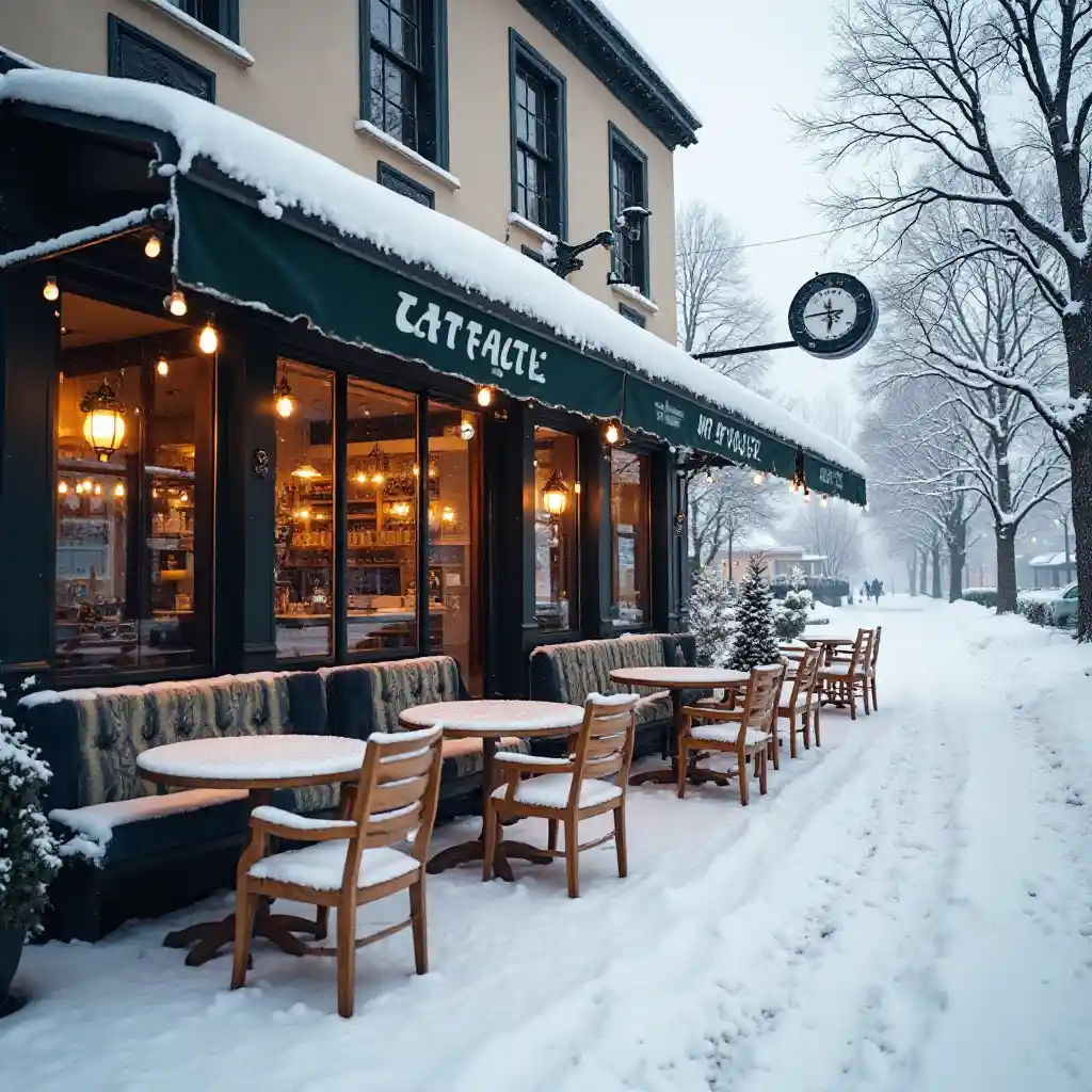 A Beautiful Cafe Hidden in a Snowy Winter Landscape