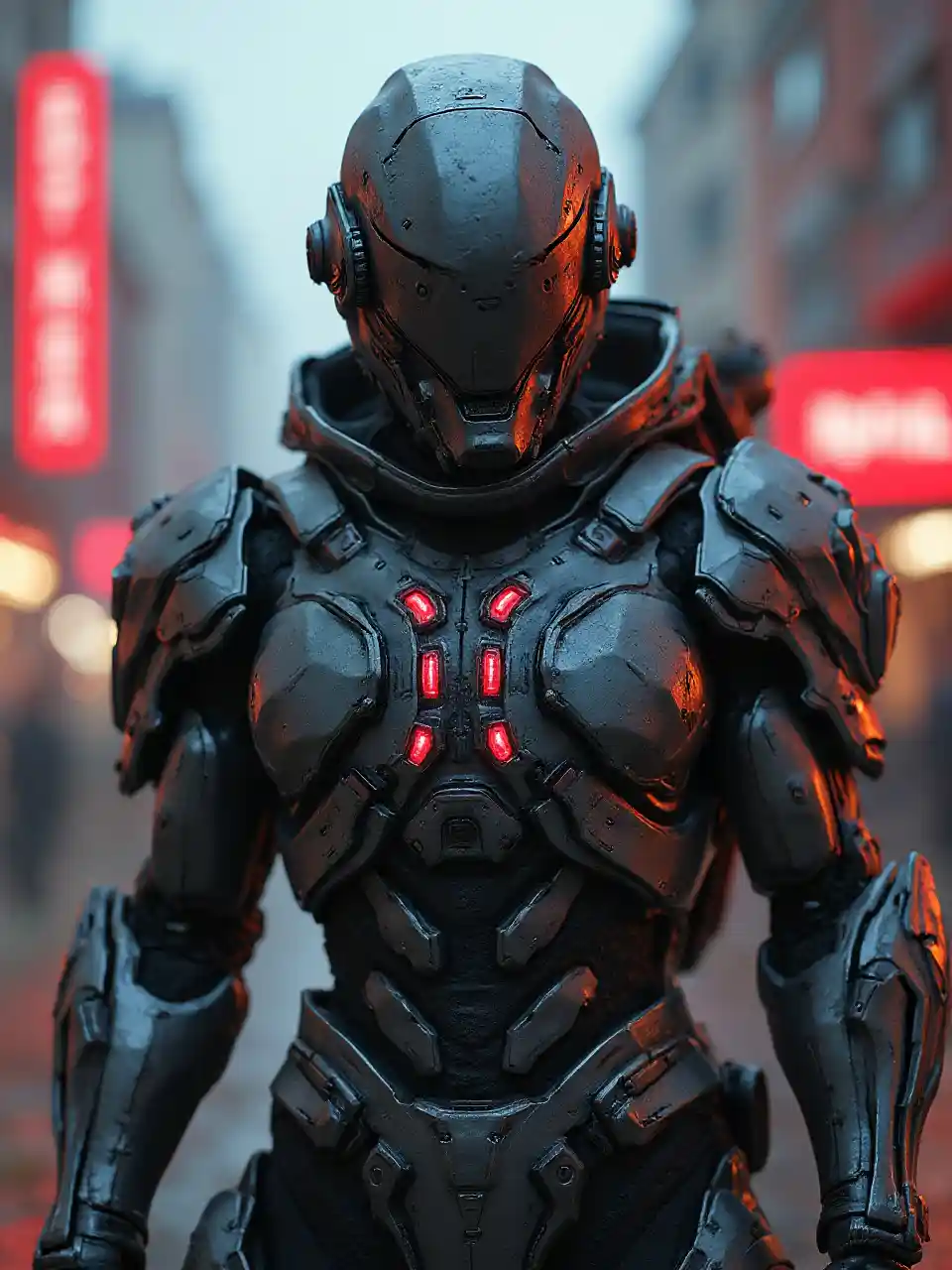Futuristic Hyperrealistic Art of a Cyborg Warrior