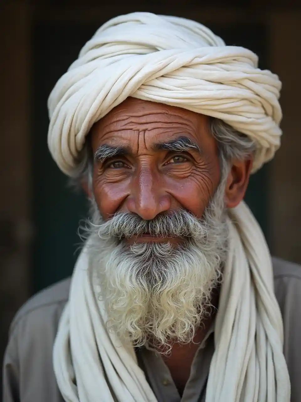 Portrait of an Elderly Dangara Man in Traditional Attire