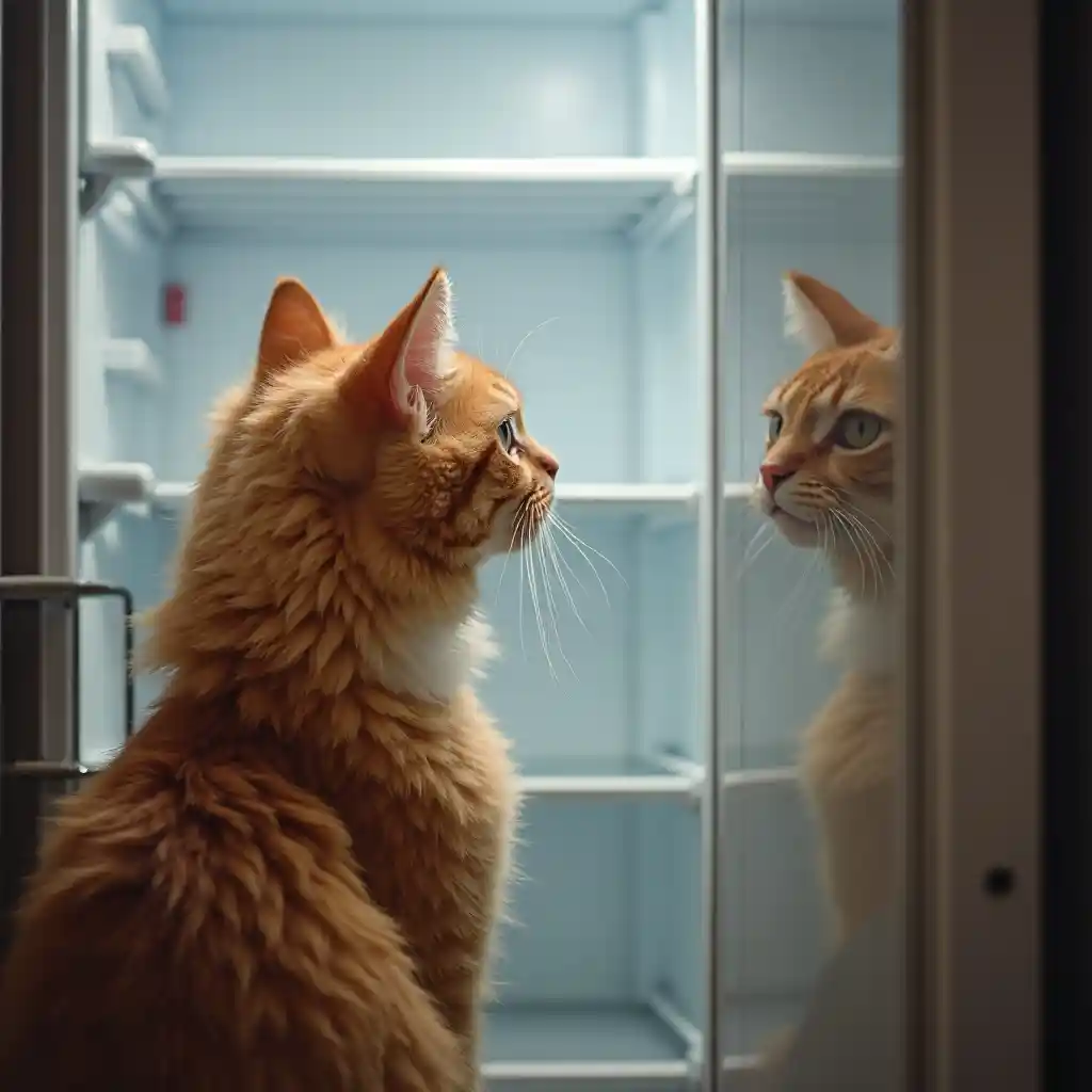 The Sad Tale of the Longing Ginger Cat by the Fridge