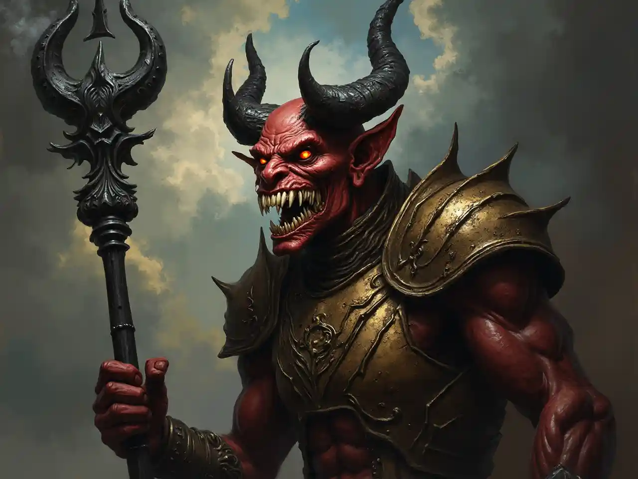 The Sinister Aura of a Devious Demon in Baroque Style