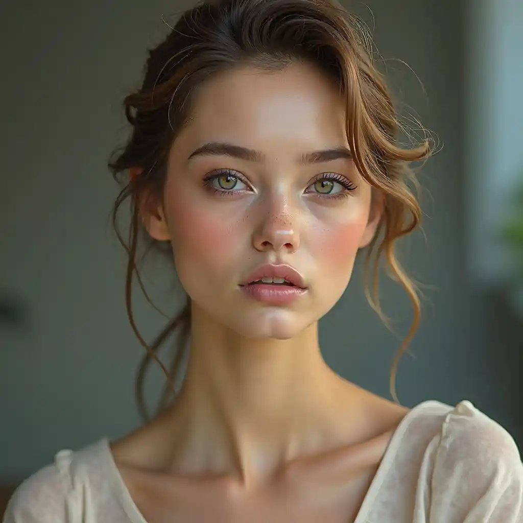 Ethereal Elegance of a Fashion Model Captured in Detail