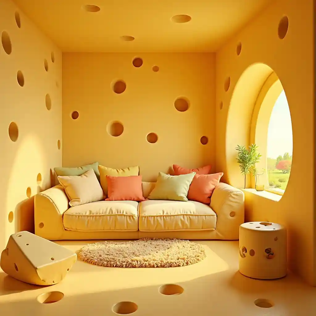 An Adorable Cheese-Themed Room for Playful Relaxation