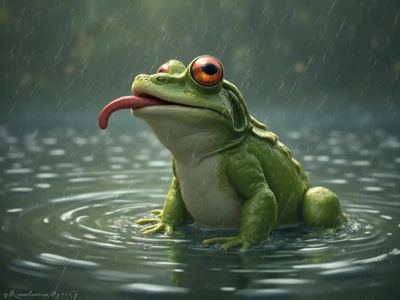 A Vintage High-Resolution Masterpiece of a Girl and Frog