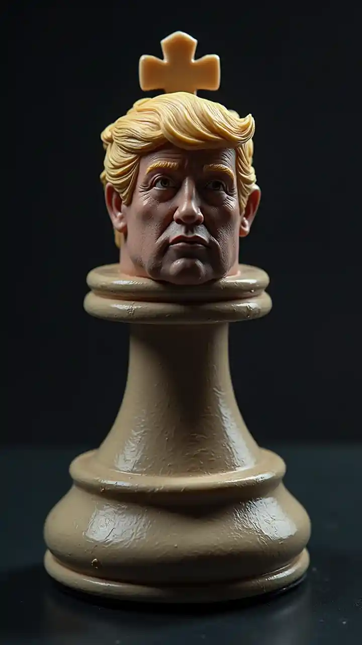 Donald Trump Visualized as a Unique Chess Pawn