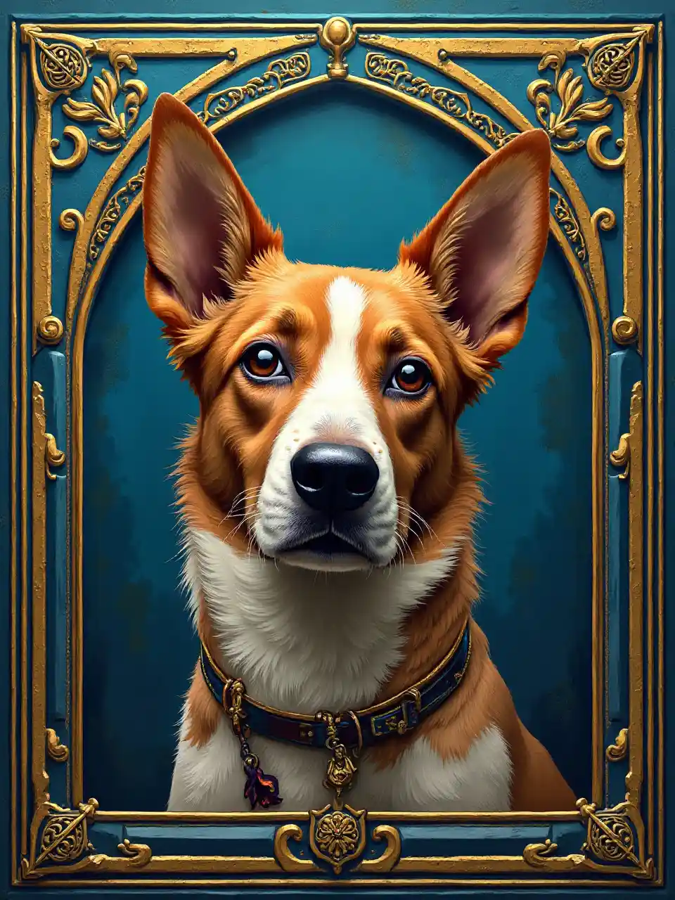 Art Deco Inspired Dog Face Window Design with Vintage Elegance