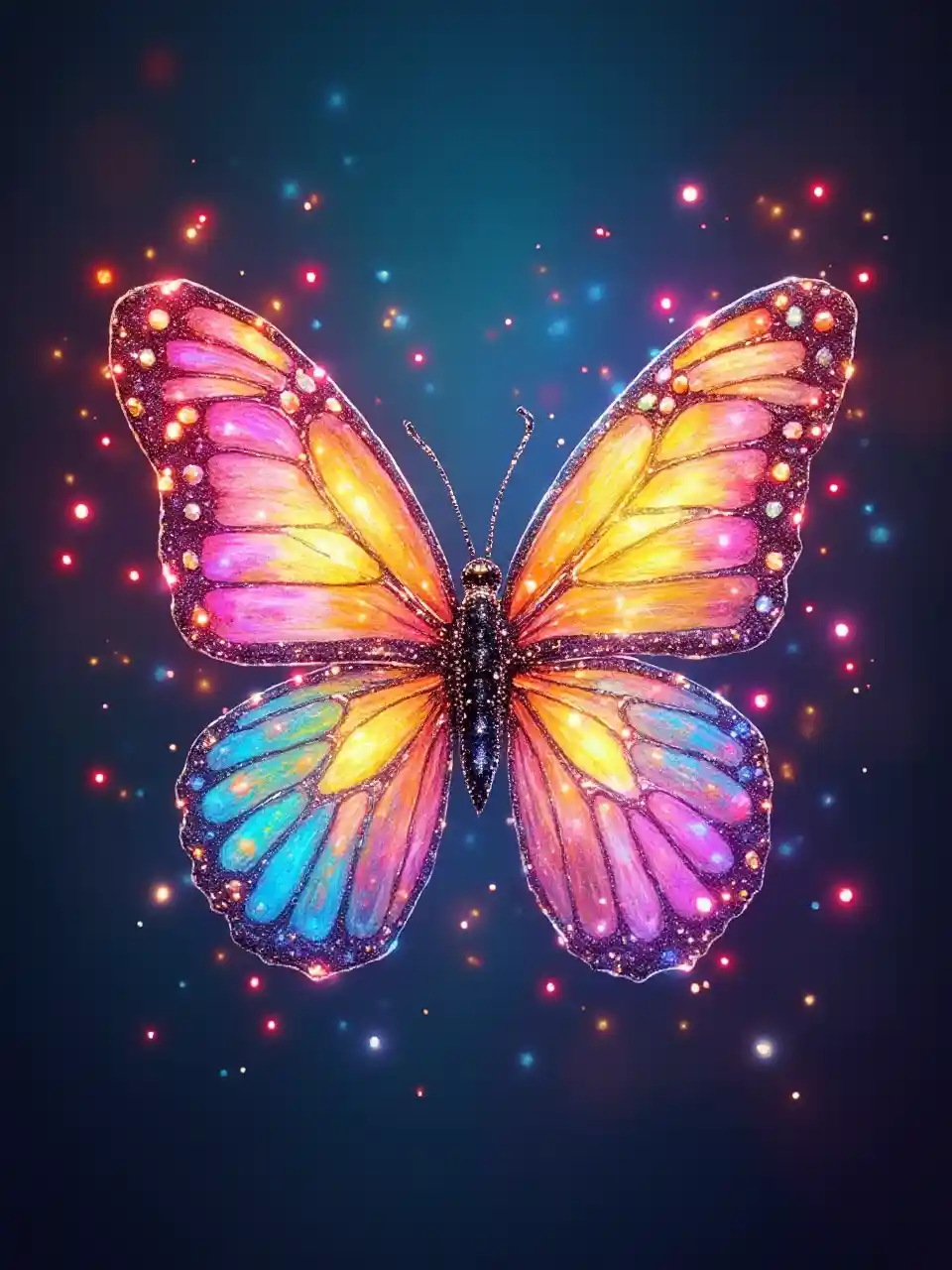 Intricate and Vibrant Spectrum of Neon Butterflies