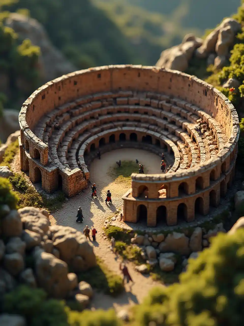 Exploring the Intricate Details of a Miniature Colosseum