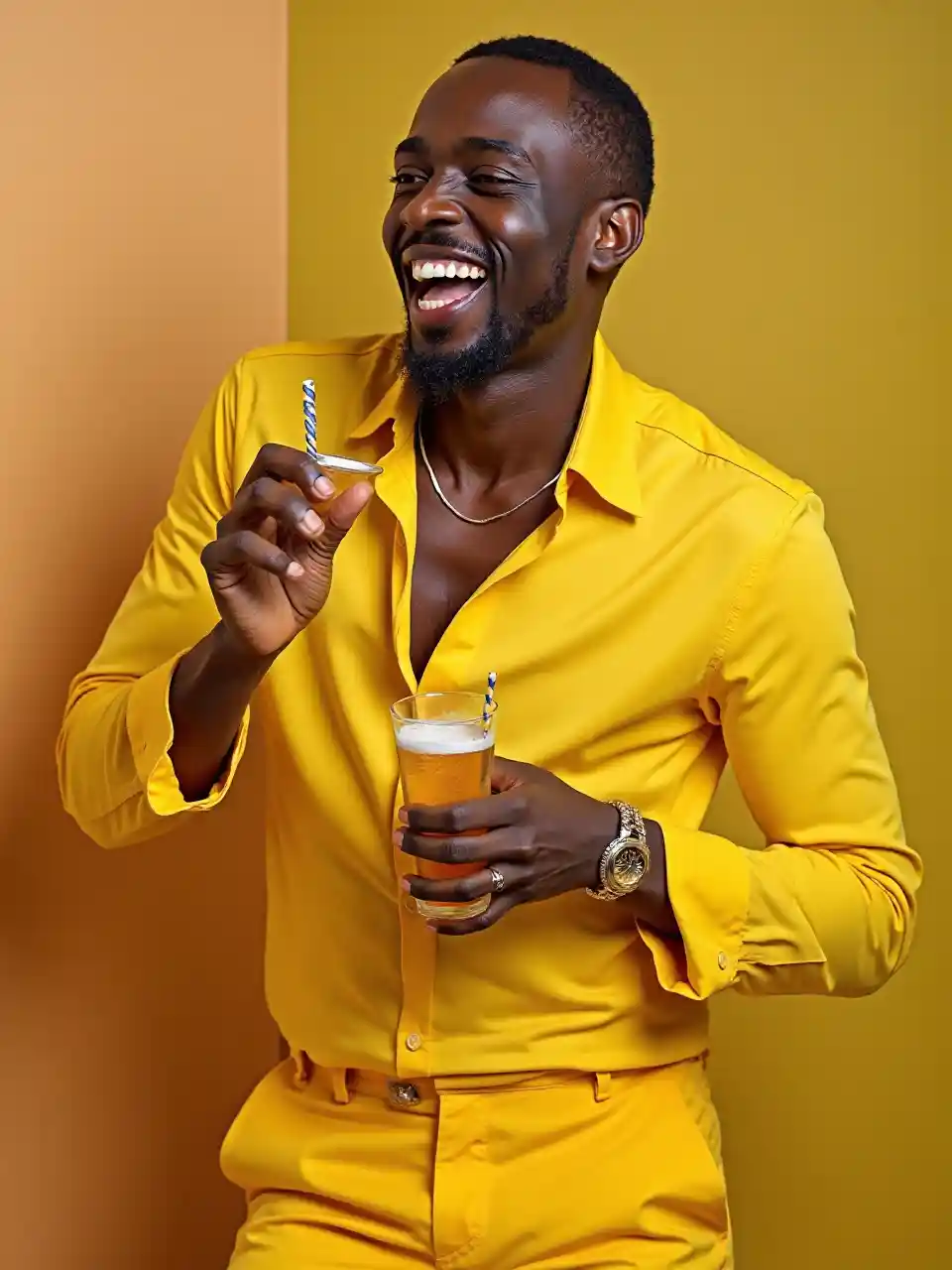 Happy Moments with ALi Boubacar in Yellow Fashion