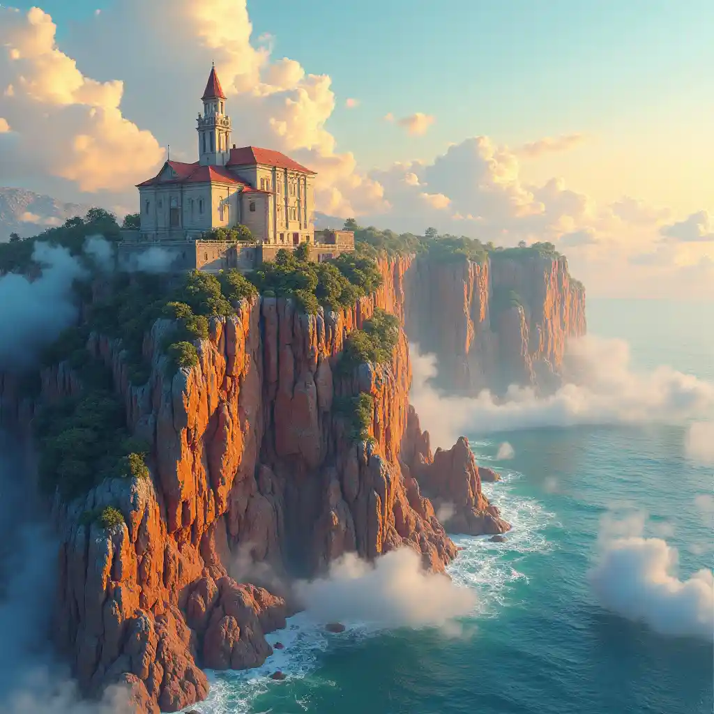 Awe-Inspiring Ancient Monastery Overlooking Golden Ocean