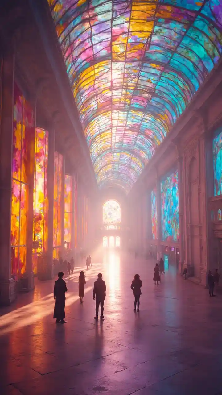 A Captivating Exhibition Space with Colorful Skylight Design